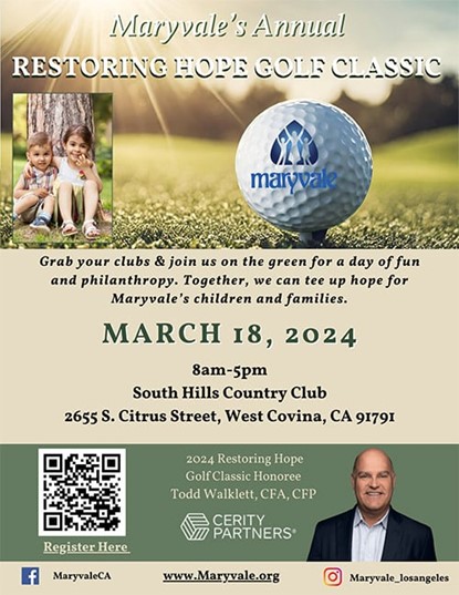 Maryvale’s Restoring Hope Golf Classic Takes Place on March 18!
